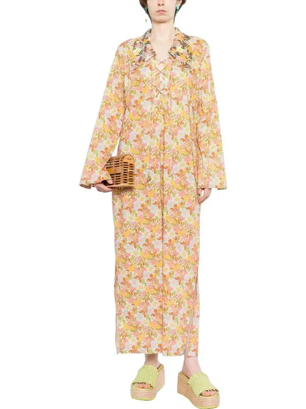 BAMBAH Lola Floral Print Maxi Dress - Orange