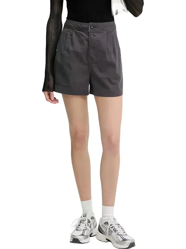 Columbia Acker Rock Pleated Logo-patch Shorts - Grey
