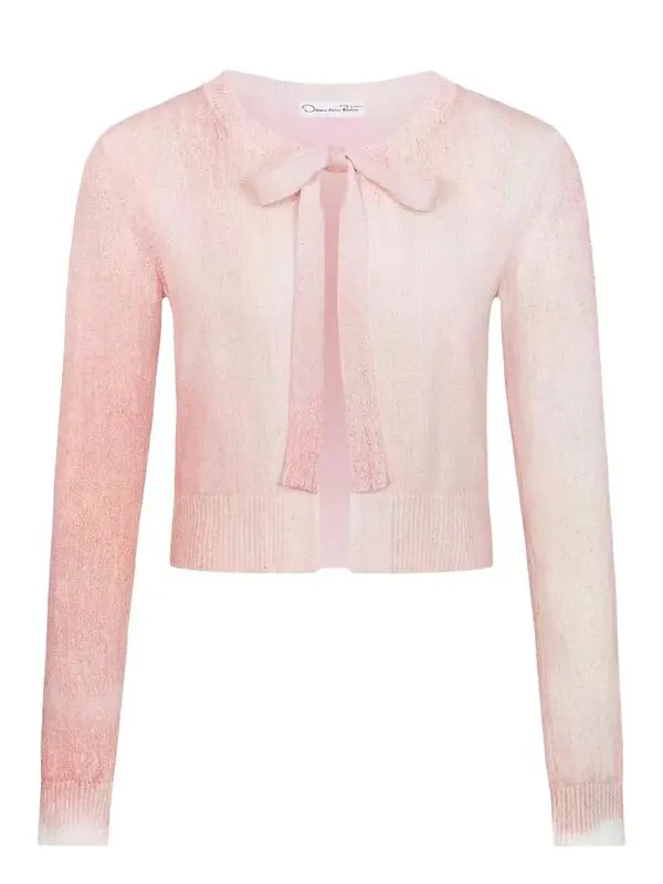 Oscar De La Renta Tie-neck Cropped Cardigan - Pink