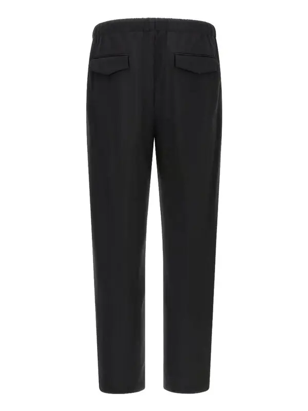 LARDINI Straight-leg Trousers With Elasticated Waistband - Black