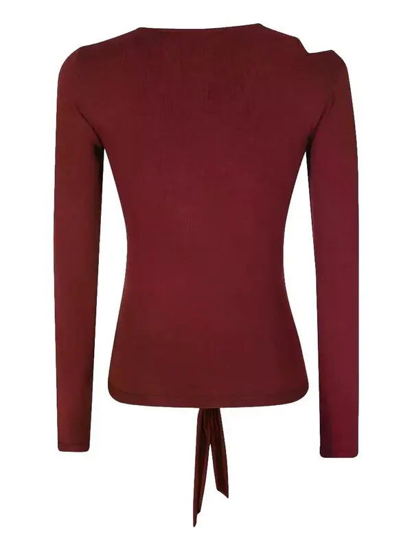Federica Tosi Fine Knit Cut-out Tie-fastening Sweater - Red
