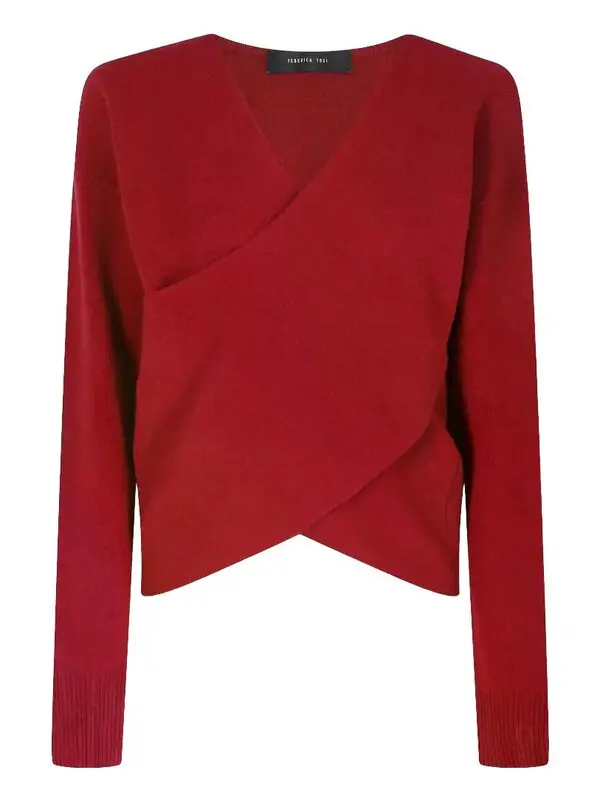 Federica Tosi V-neck Wrap Sweater - Red