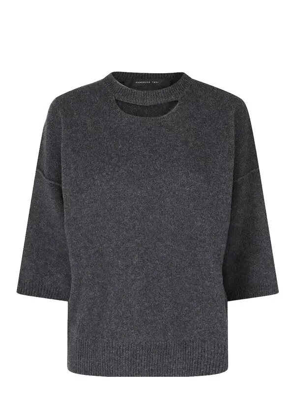 Federica Tosi Cut-out Drop Shoulder Sweater - Grey