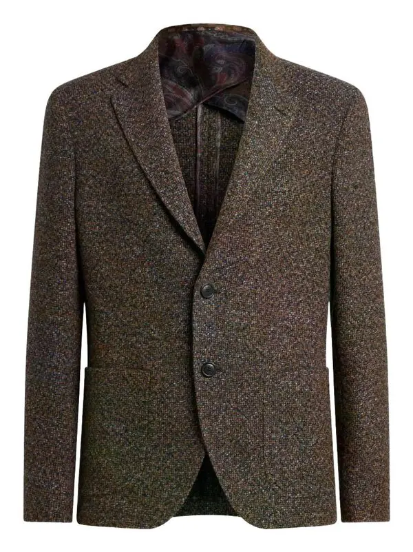 Etro Basketweave Single-breasted Jacket - Brown
