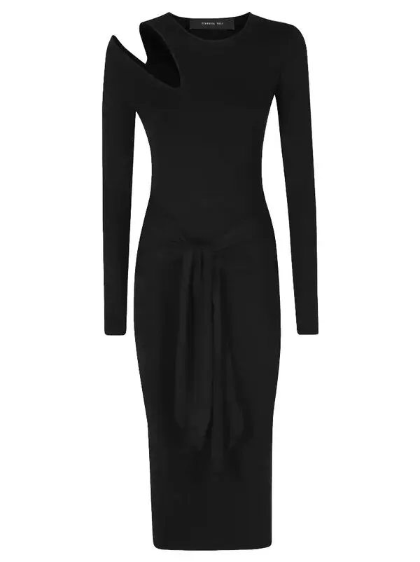 Federica Tosi Cut-out Tie-waist Midi Dress - Black