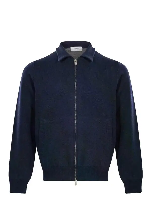 LARDINI Zip-up Knitted Jacket - Blue