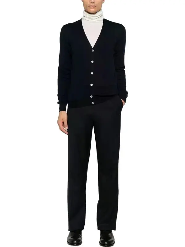 D4.0 V-neck Button-up Cardigan - Blue