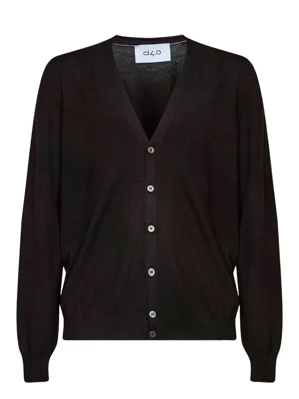 D4.0 V-neck Cardigan - Brown