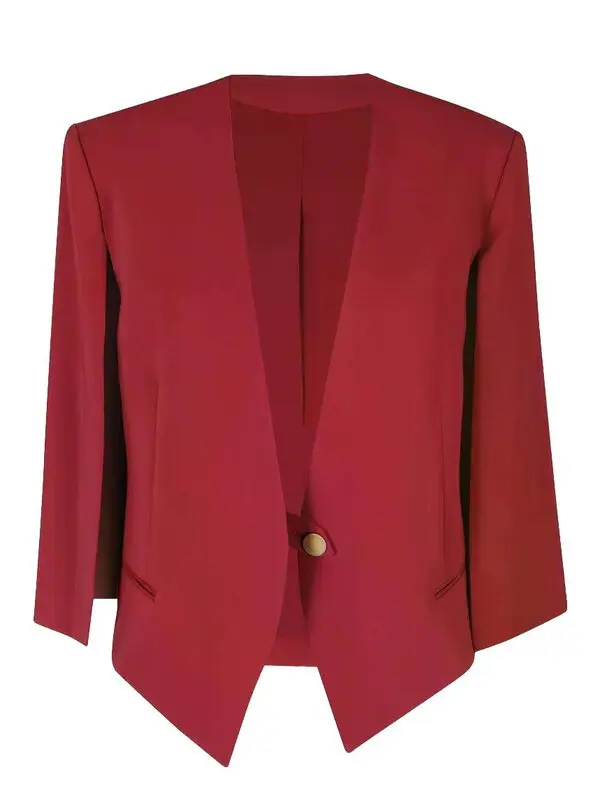 Alberta Ferretti Cape-style Jacket - Red