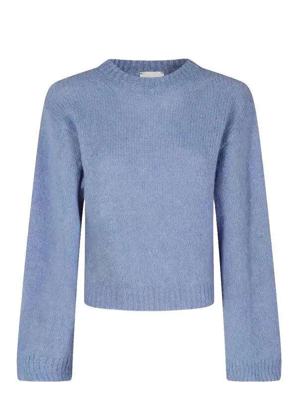 ALYSI Brushed-knit Crew Neck Sweater - Blue