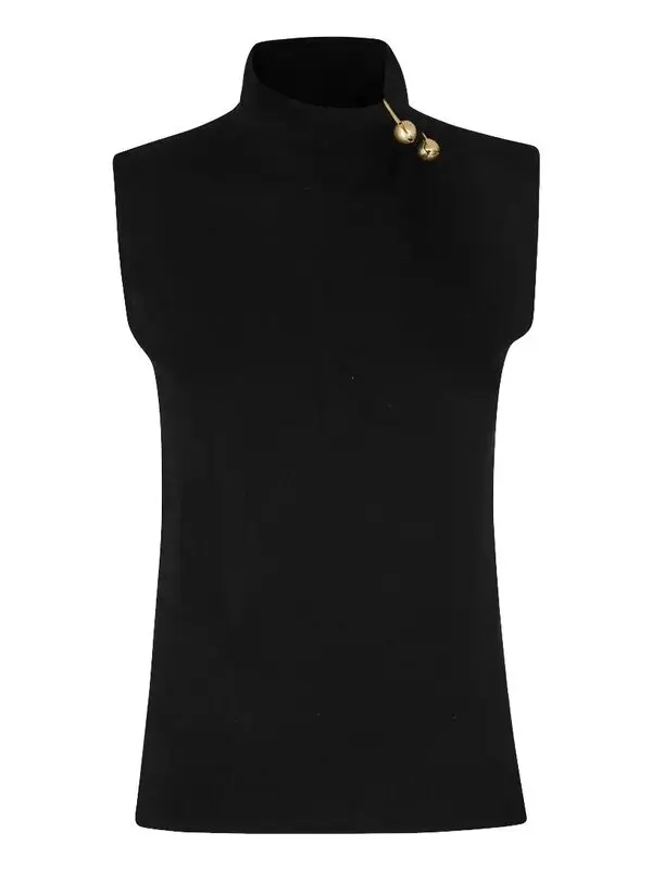 Alberta Ferretti Sleeveless High-neck Top - Black