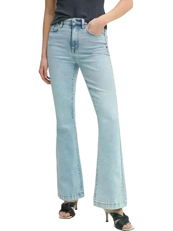 Dkny Faded Flared-leg Jeans - Blue