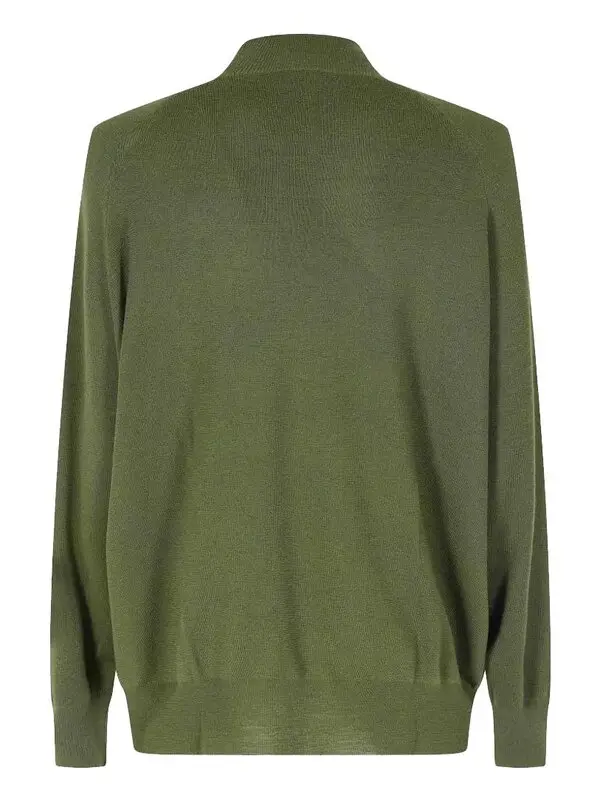 Aspesi Mock Neck Raglan Sleeve Sweater - Green