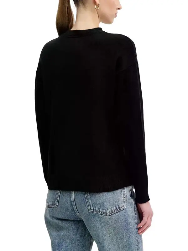 Dkny Sequin Logo Crew Neck Sweater - Black
