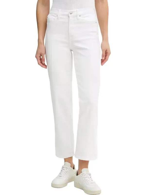 Dkny Straight-leg Jeans With Logo Patch - White