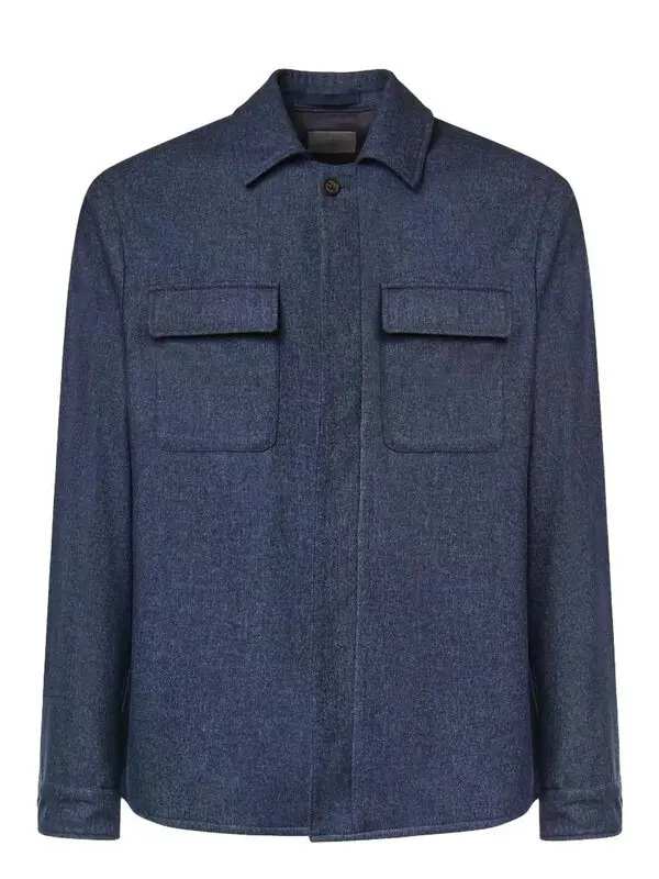 Eleventy Button-up Chest-pocket Jacket - Blue