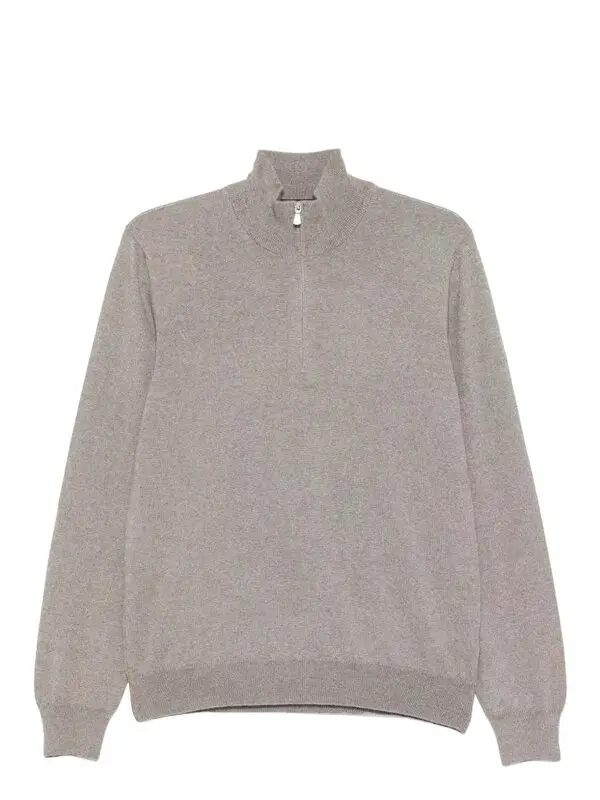 Tagliatore Quarter-zip Polo Shirt - Neutrals