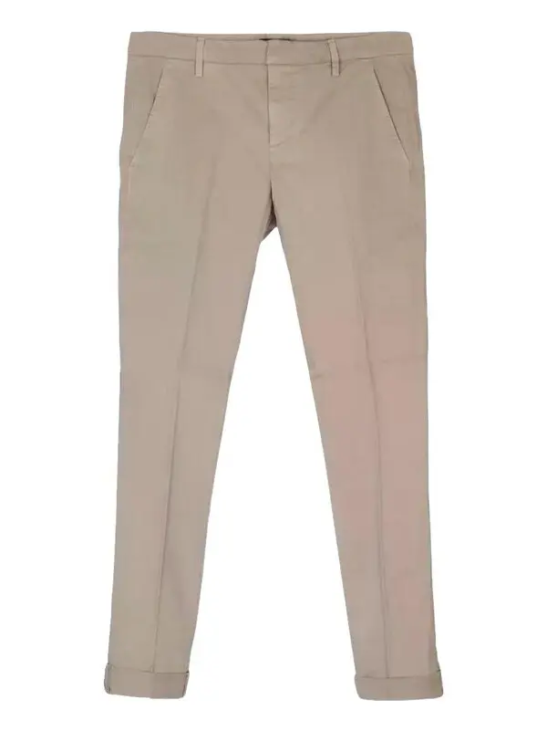 DONDUP Pressed Crease Turn-up Tapered Trousers - Neutrals