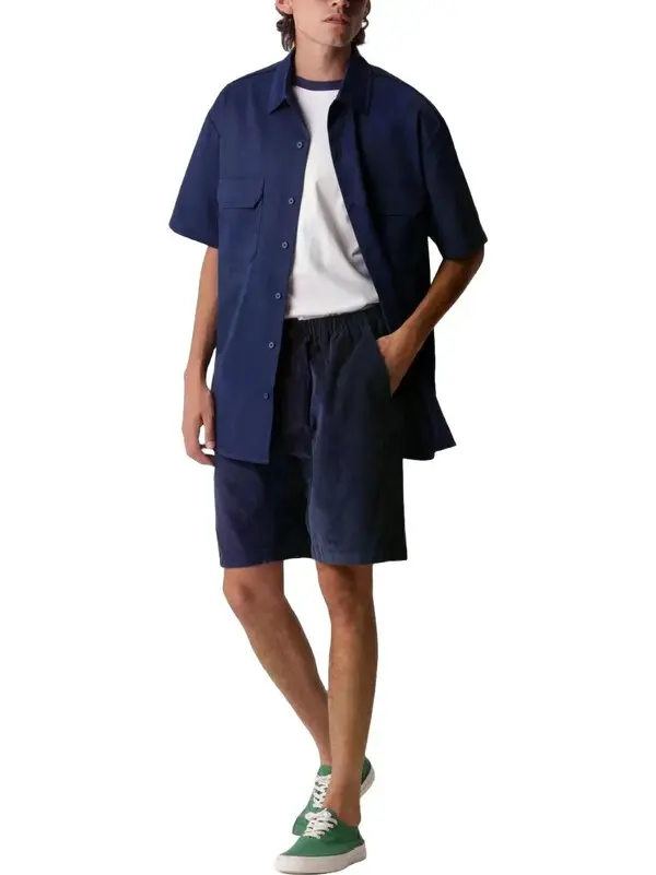 FORTELA Hap Short-sleeve Twill Shirt - Blue