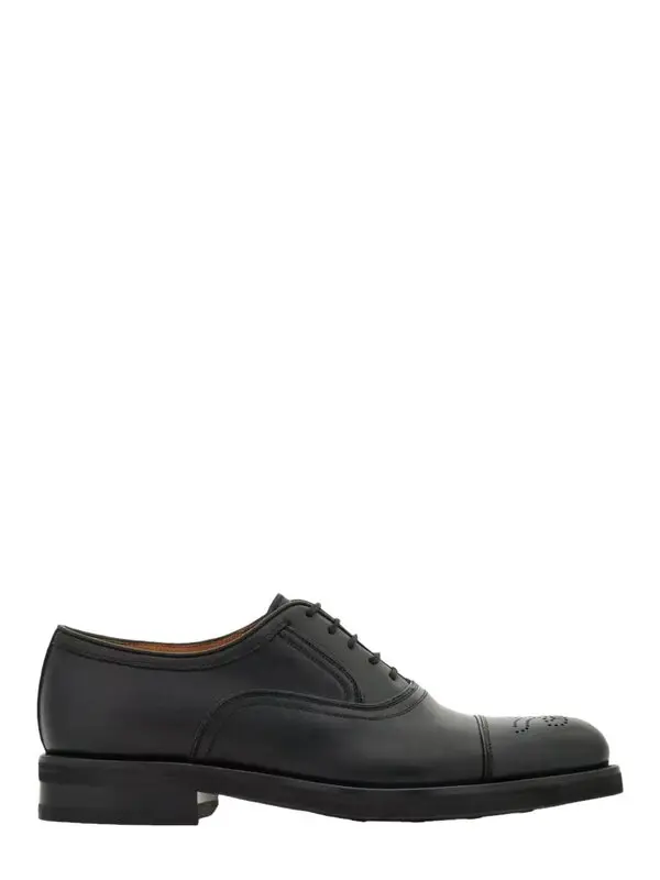 FERRAGAMO Leather Oxford Brogues - Black