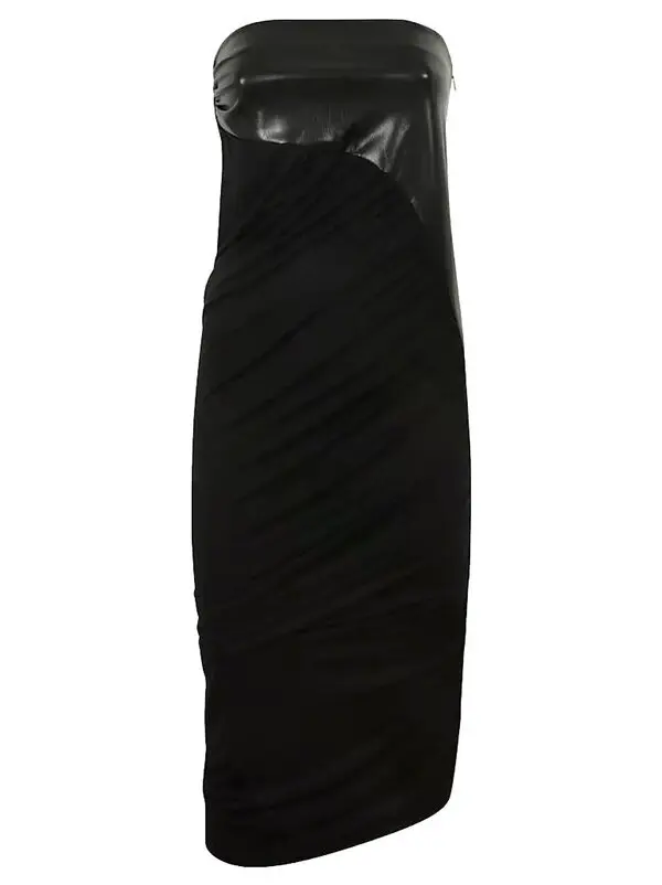 Andamane Strapless Panelled Dress - Black