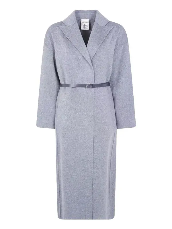 SEMICOUTURE Belted Wool Coat - Grey