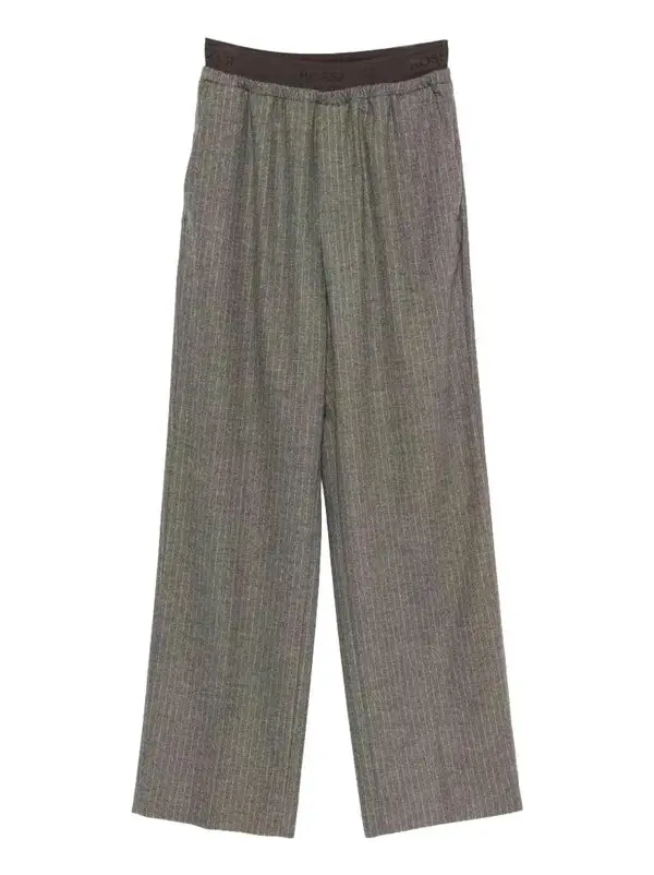 ROSSI Ellor Pinstripe-pattern Logo-waistband Track Pants - Grey