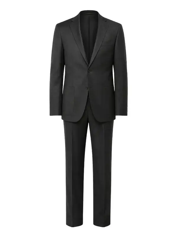 Corneliani Single-breasted Wool Suit - Black
