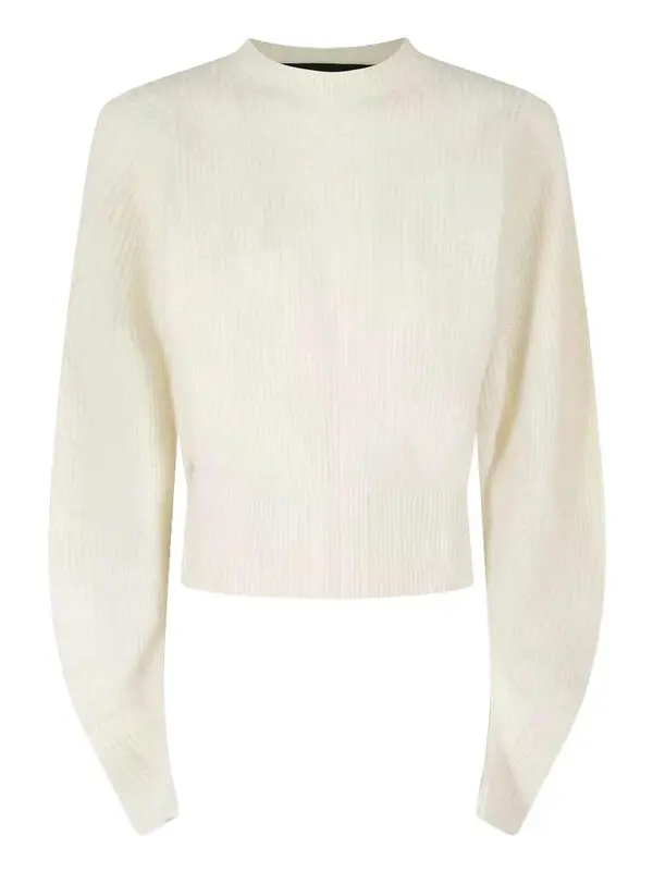 Federica Tosi Ribbed Knit Crew Neck Sweater - Neutrals