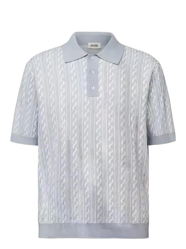 DRYKORN Tamian Cable-knit Polo Shirt - Blue