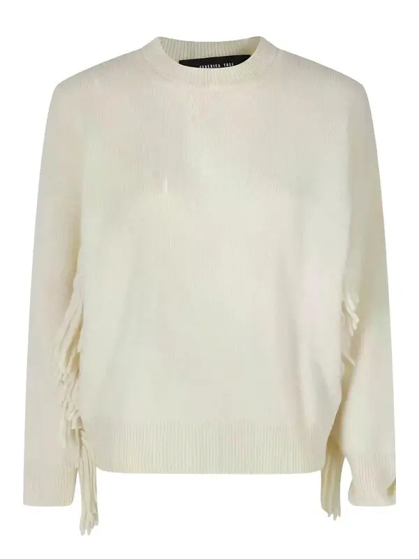 Federica Tosi Fringe Detail Sweater - Neutrals