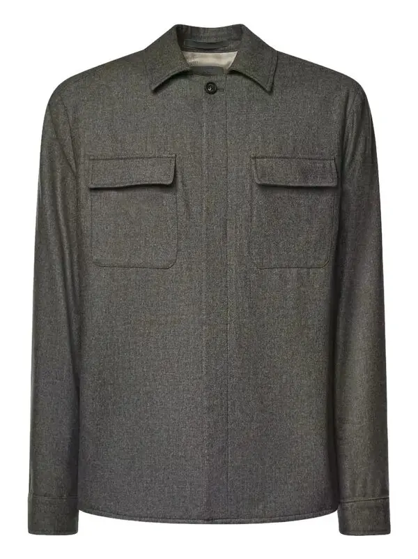 Eleventy Flap-pocket Shirt Jacket - Grey