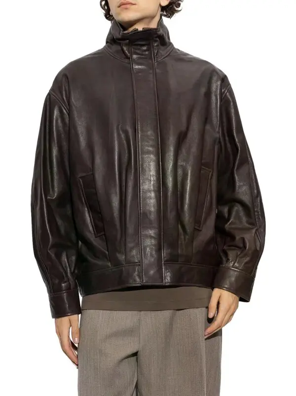 ARMA Paulo High-neck Leather Jacket - Brown