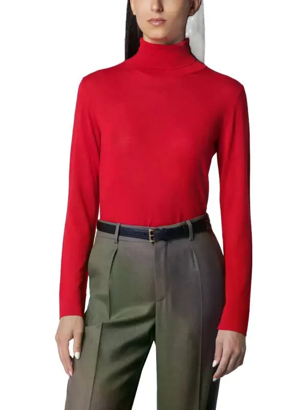 RÓHE Fine-knit Roll Neck Sweater - Red