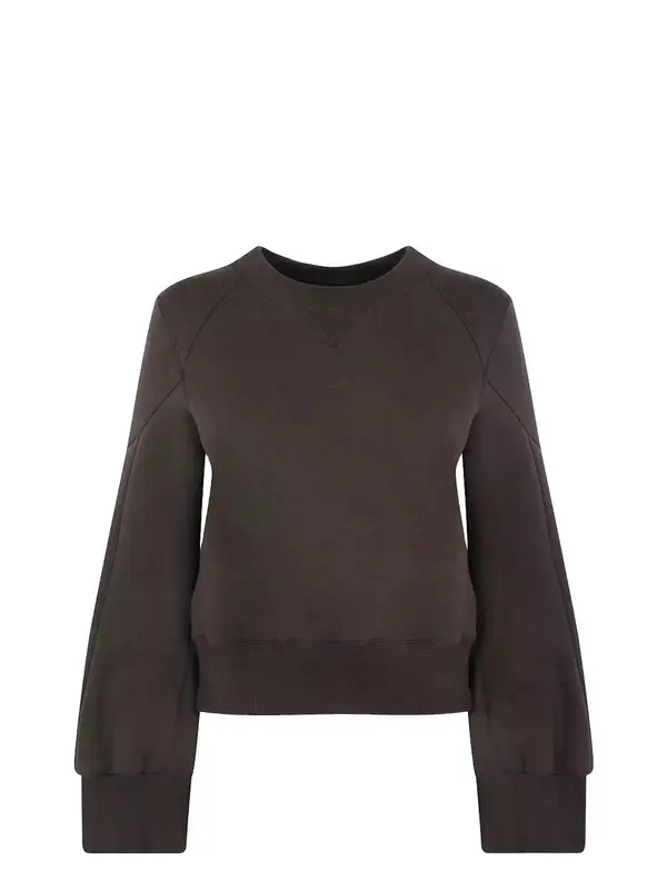 Sacai Raglan Sleeve Balloon Sleeve Sweatshirt - Brown
