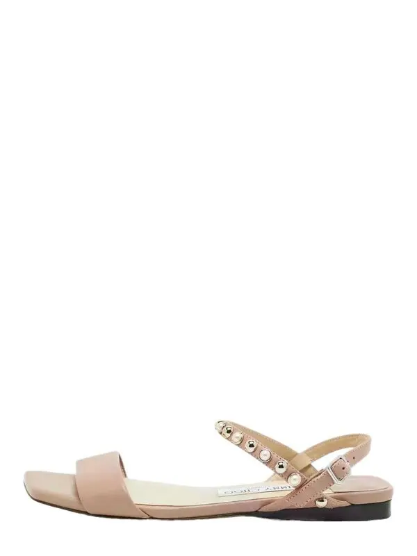 JIMMY CHOO Aadra Ankle-strap Flat Sandals - Neutrals