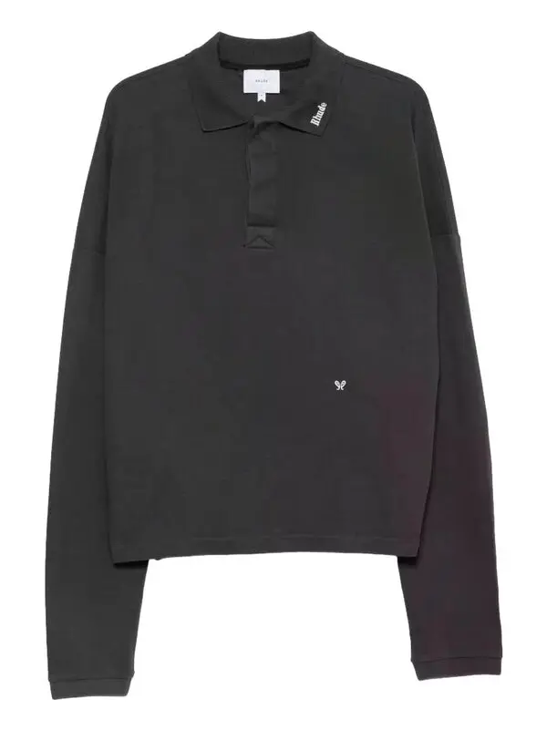 Rhude Logo-embroidered Long-sleeve Polo Shirt - Blue