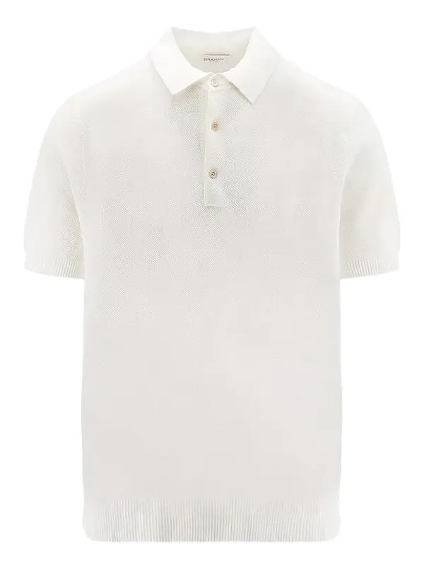 BRAMANI CASHMERE Short-sleeve Knit Polo Shirt - Neutrals