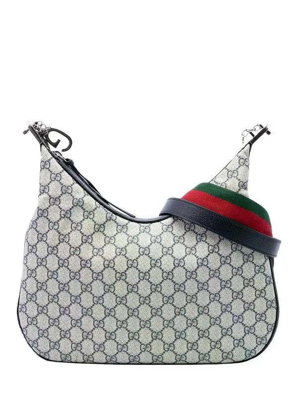 Gucci 2016-2026 Large Gg Supreme Web Attache Crossbody Bag - Neutrals