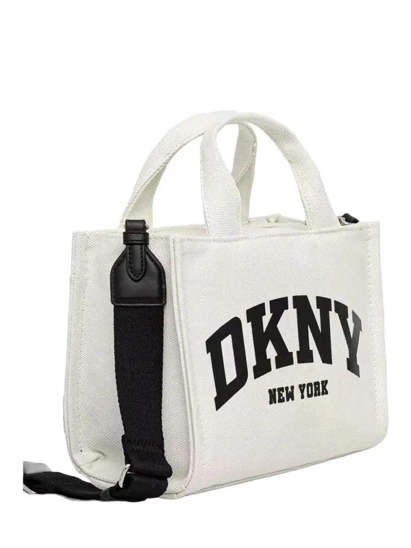 Dkny Small Logo-print Canvas Tote Bag - White