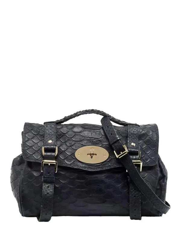 Mulberry Alexa Python-embossed Satchel Bag - Blue