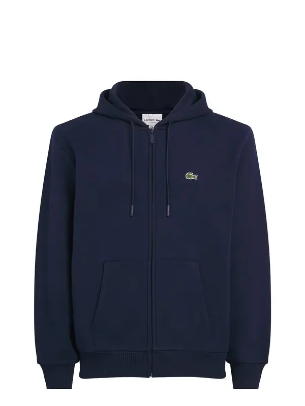 Lacoste Fleece Zip-up Hoodie - Navy