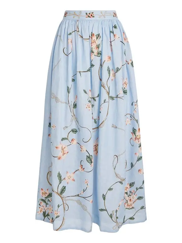 Agua Bendita Tangelo Navegante Maxi Skirt - Blue