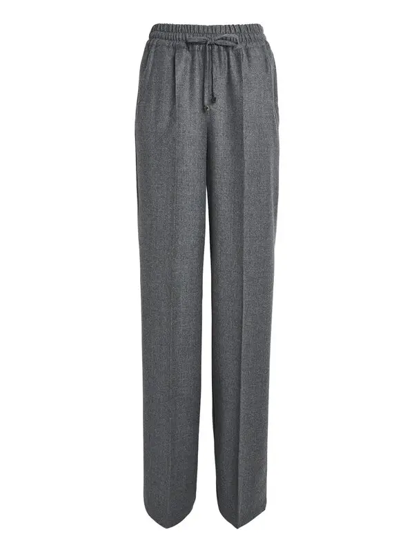 Kiton Virgin Wool Drawstring Trousers - Grey