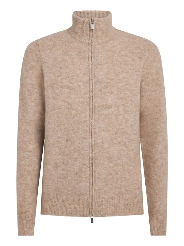 Barena Venezia Alpaca-blend Zip-up Cardigan - Beige