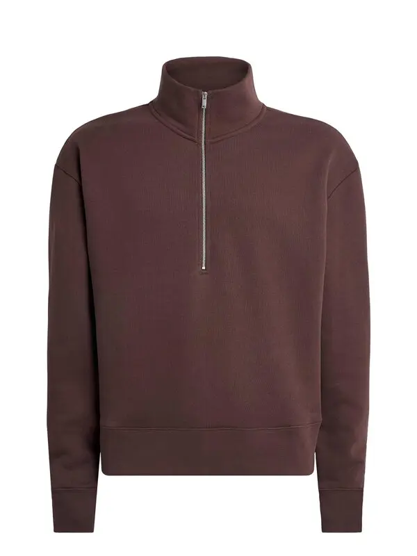 Studio Nicholson Cotton Half-zip Sweatshirt - Brown