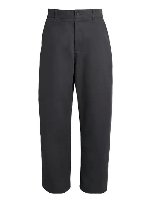 Studio Nicholson Cotton Barrel-leg Trousers - Black