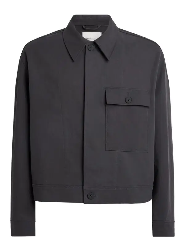 Studio Nicholson Cotton Concealed Placket Overshirt - Black