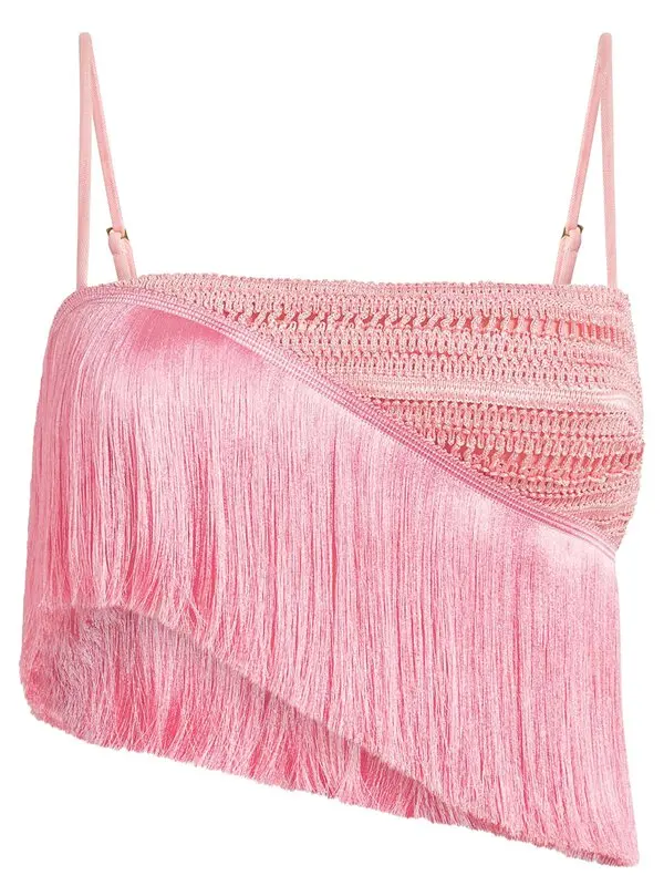 PatBO Fringed Bra Top - Pink