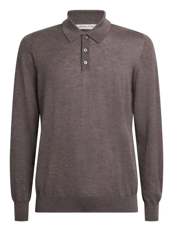 Johnstons Of Elgin Superfine Cashmere Polo Shirt - Beige